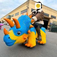 China Triceratops Design Electric Dinosaur Ride For Entertainment Centers 100kg Capacity for sale