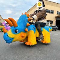 China Triceratops Design Electric Dinosaur Ride For Entertainment Centers 100kg Capacity for sale