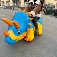 China Triceratops Design Electric Dinosaur Ride For Entertainment Centers 100kg Capacity for sale