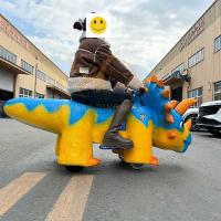 China Triceratops Design Electric Dinosaur Ride For Entertainment Centers 100kg Capacity for sale