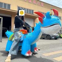 China 100kg Load 350W Animatronic Walking Dinosaur Ride Electric Scooter For Kids for sale