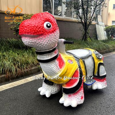 China Red Color Children Jurassic Park Ride On Dinosaur 100kg Load Electrical Walking Dinosaur for sale