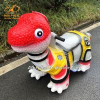 China Red Color Children Jurassic Park Ride On Dinosaur 100kg Load Electrical Walking Dinosaur for sale