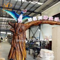 China Attractive Dinosaur Park Gate with Small Pterosaur Jurassic World Door for sale