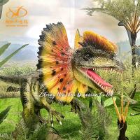 China Life Size Animatronic Dilophosaurus Dinosaur Model for Theme Parks for sale