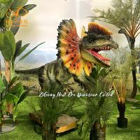 China Life Size Animatronic Dilophosaurus Dinosaur Model for Theme Parks for sale