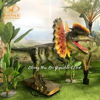 China Life Size Animatronic Dilophosaurus Dinosaur Model for Theme Parks for sale