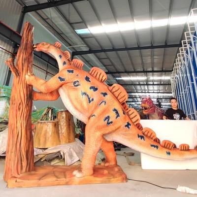 China Orange Color Animatronic Dinosaur Model Weatherproof For Education And Entertainment for sale