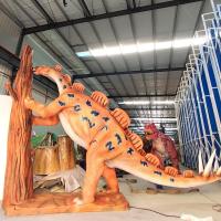 China Orange Color Animatronic Dinosaur Model Weatherproof For Education And Entertainment for sale