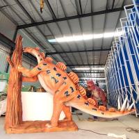 China Orange Color Animatronic Dinosaur Model Weatherproof For Education And Entertainment for sale