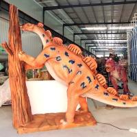 China Orange Color Animatronic Dinosaur Model Weatherproof For Education And Entertainment for sale