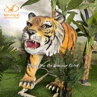 China 1.5m Length Realistic Animatronic Animal Tiger Head for Zoo Park for sale