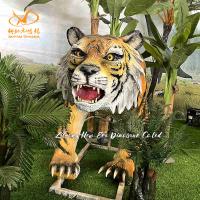 China 1.5m Length Realistic Animatronic Animal Tiger Head for Zoo Park for sale