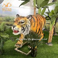 China 1.5m Length Realistic Animatronic Animal Tiger Head for Zoo Park for sale