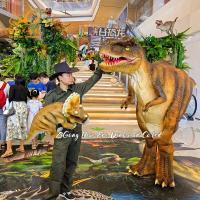 China Custom Hidden Legs Dinosaur Costume Waterproof Adult Realistic Dilophosaurus Design for sale