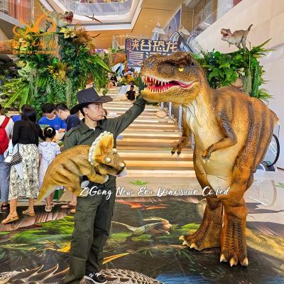 China Custom Hidden Legs Dinosaur Costume Waterproof Adult Realistic Dilophosaurus Design for sale