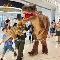 China Custom Hidden Legs Dinosaur Costume Waterproof Adult Realistic Dilophosaurus Design for sale