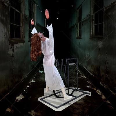 China Horror Experience Haunted Mansion Props Pneumatic Ghost Animatronic Dropping Corpse for sale