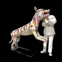China Pneumatic Control Haunted Mansion Props Wolf Dog Prop Animal Model Horror Atmosphere for sale