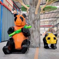 China Fully Customizable Animatronic Panda Model Orange Color Weather Resistant for sale