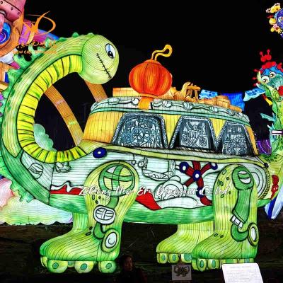 China Customized Size Animal Art Lantern Steel Frame Dragon Art Lantern For Festivals for sale