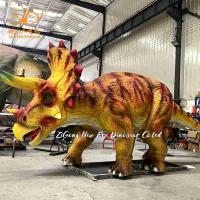 China Customized Color Animatronic Triceratops Electric Dinosaur With Infrared Sensor Control for sale
