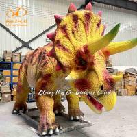 China Customized Color Animatronic Triceratops Electric Dinosaur With Infrared Sensor Control for sale