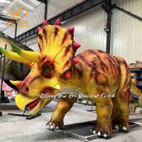 China Customized Color Animatronic Triceratops Electric Dinosaur With Infrared Sensor Control for sale