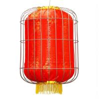 China Custom Decoration Waterproof Silk Chinese Festival Lantern Steel Frame Material for sale