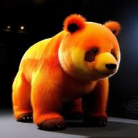 China Fully Customizable Animatronic Panda Model Orange Color Weather Resistant for sale