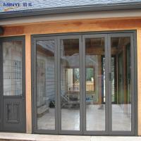China Glass French Design Aluminum Frame Double Tempered Glass Bi Folding Door 5mm for sale