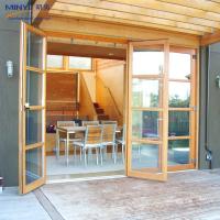 China Glass French Design Aluminum Frame Double Tempered Glass Bi Folding Door 5mm for sale