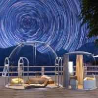 China Panoramic View Dome Star House Outdoor Transparent Sunroom 2.5mm to 6mm Thickness for sale