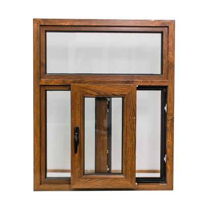 China Classic Swing Open Wood Aluminum Casement Windows with UPVC Frame Double Glazing 5mm+12A+5mm for sale