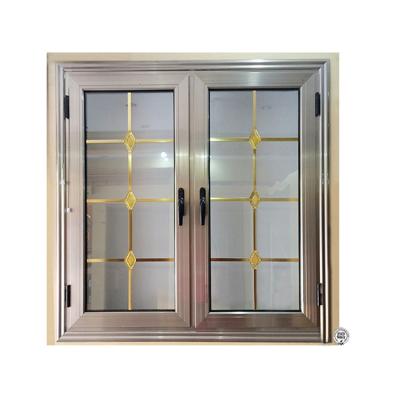 China Circular Aluminium Casement Window with Grills Heat Insulation 5mm Tempered Glass for sale