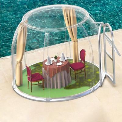 China Outdoor Polycarbonate Bubble Dome Tent 7.1m2 Area 2.5mm to 6mm Thickness Options for sale