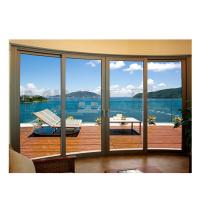 China Wood Grain Aluminium Sliding Doors Double Tempered Glass 5mm+12A+5mm Good Sealing for sale