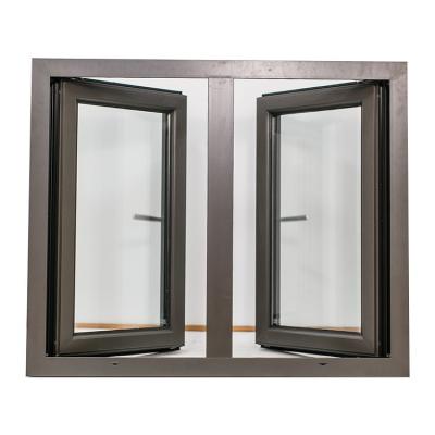 China Aluminum Casement Window Double Tempered Glass 5mm+12A+5mm Hurricane Impact 4500pa for sale
