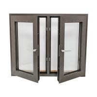China Aluminum Casement Window Double Tempered Glass 5mm+12A+5mm Hurricane Impact 4500pa for sale