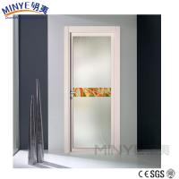 China Aluminum Bathroom Door with Ventilation Wood Grain Finish 6063-T5 Thermal Break Profile for sale