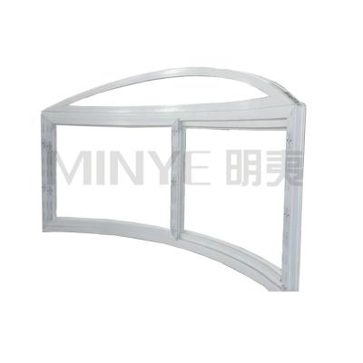 China Horizontal Opening Pattern Curved Glass Windows Design with Tempered Safety Glass for sale