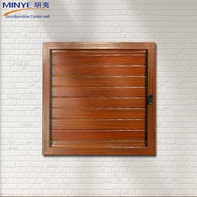 China Customized Wood Color Aluminum Louvers for Home 6063-T5 Thermal Break Profile for sale