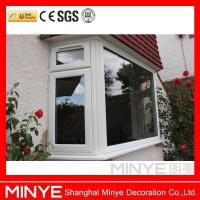 China Double Glazed Tempered Glass Swing Out PVC Bay Vinyl Windows 5mm+12A+5mm for Residential for sale