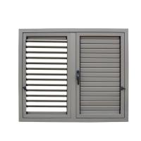China Aluminum Profile French Casement Window Plantation Shutter 100mm Slat Custom Size for sale