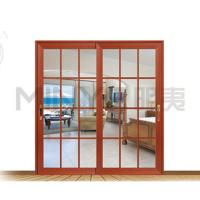 China Sliding Aluminium Main Entrance Door System 6063-T5 Thermal Break Double Glazing 5mm+12A+5mm Green Golden for sale