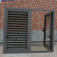 China Aluminum Profile French Casement Window Plantation Shutter 100mm Slat Custom Size for sale