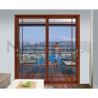China Sliding Aluminium Main Entrance Door System 6063-T5 Thermal Break Double Glazing 5mm+12A+5mm Green Golden for sale
