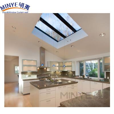 China Durable Aluminum Skylight Window Frames 5mm 12mm Double Glazed for American House Courtyard for sale