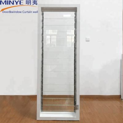 China Energy Saving Louver Frosted Glass Blade Shutter Windows 1.4mm Profile Thickness 5mm 12A 5mm Double Glazing for sale