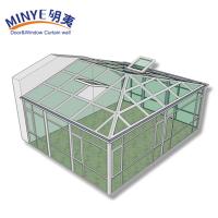 China 4500 Pa Windproof 30-40dB Soundproof Aluminum Garden Glass Winter Sunroom for sale